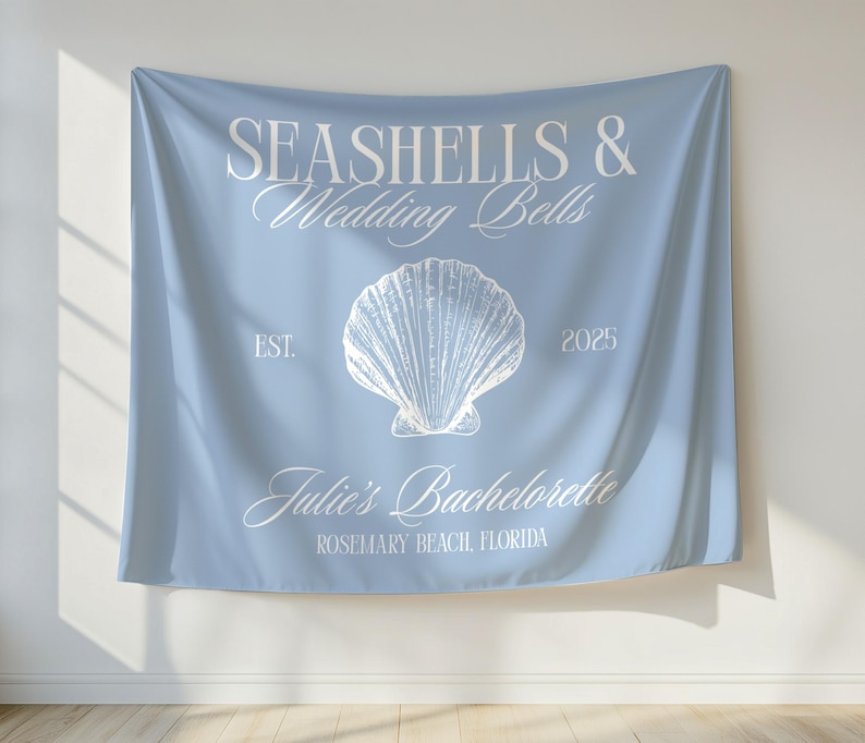 Seashells and Wedding Bells Bachelorette Banner Beach Bachelorette ...