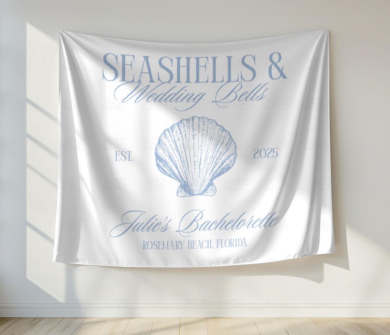 Seashells and Wedding Bells Bachelorette Banner Beach Bachelorette ...