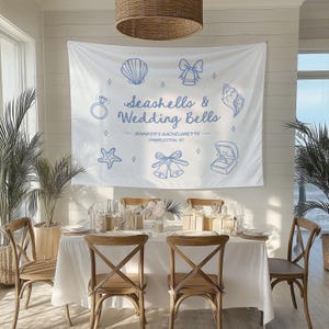 Seashells and Wedding Bells Bachelorette Banner Beach Bachelorette Sign ...