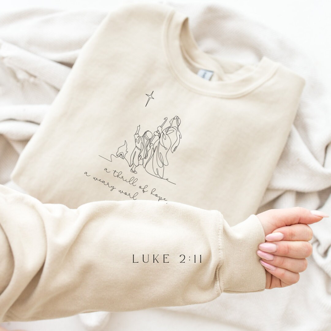 Christian Christmas Sweatshirt, Minimalist Nativity Tee, Christmas ...