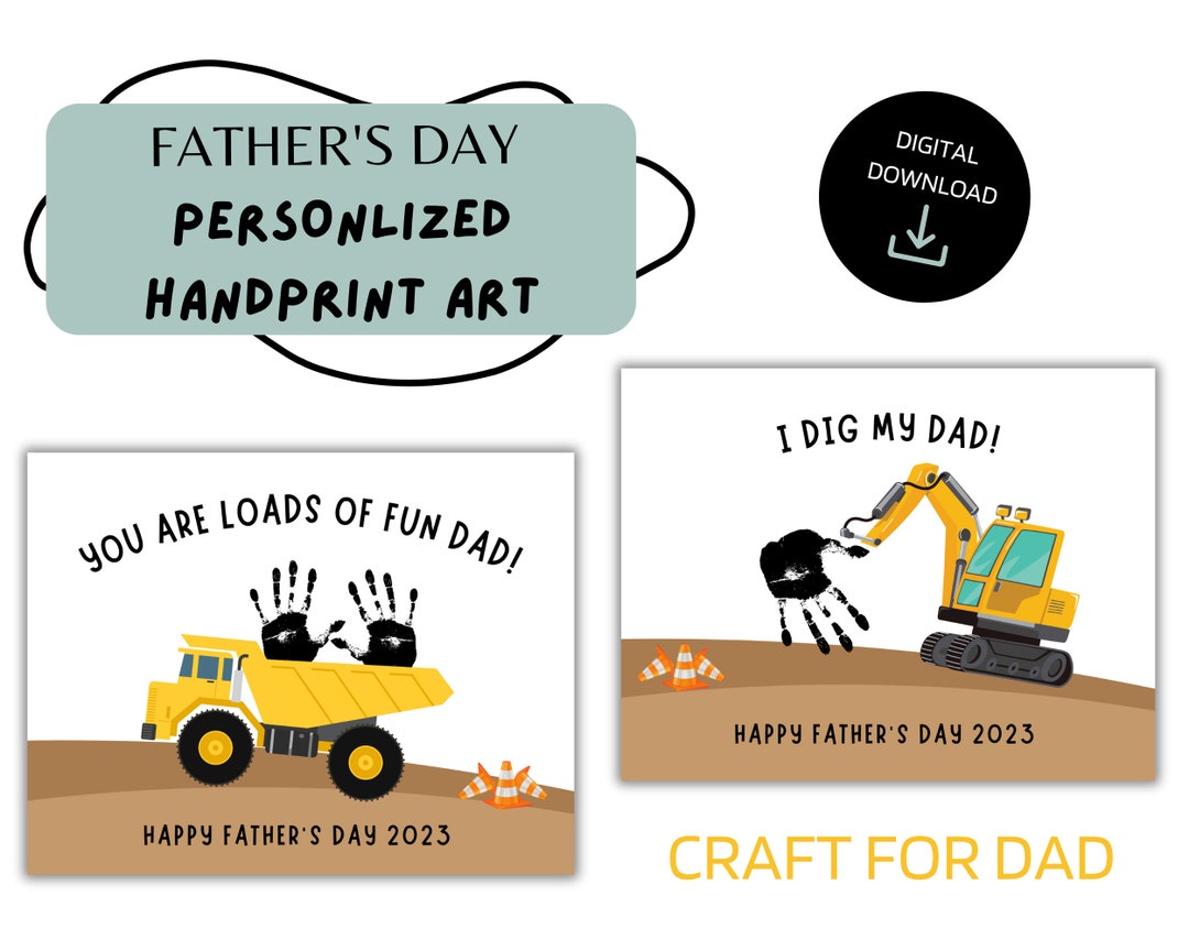 Fathers Day Craft DIY Handprints Digital Download Father's Day Game ...
