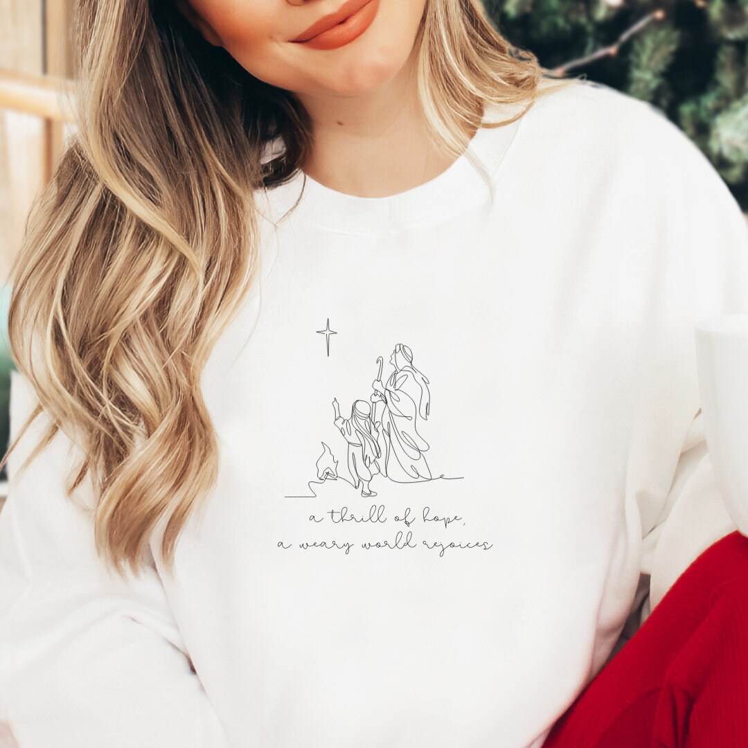 Christian Christmas Sweatshirt, Minimalist Nativity Tee, Christmas ...