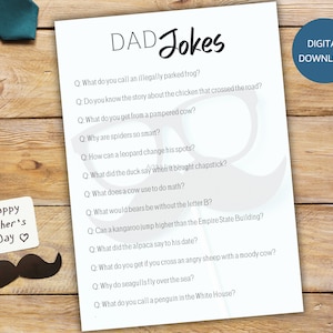 Dad Jokes Game- Digital Download- Father's Day Game, Family Game, Dad ...