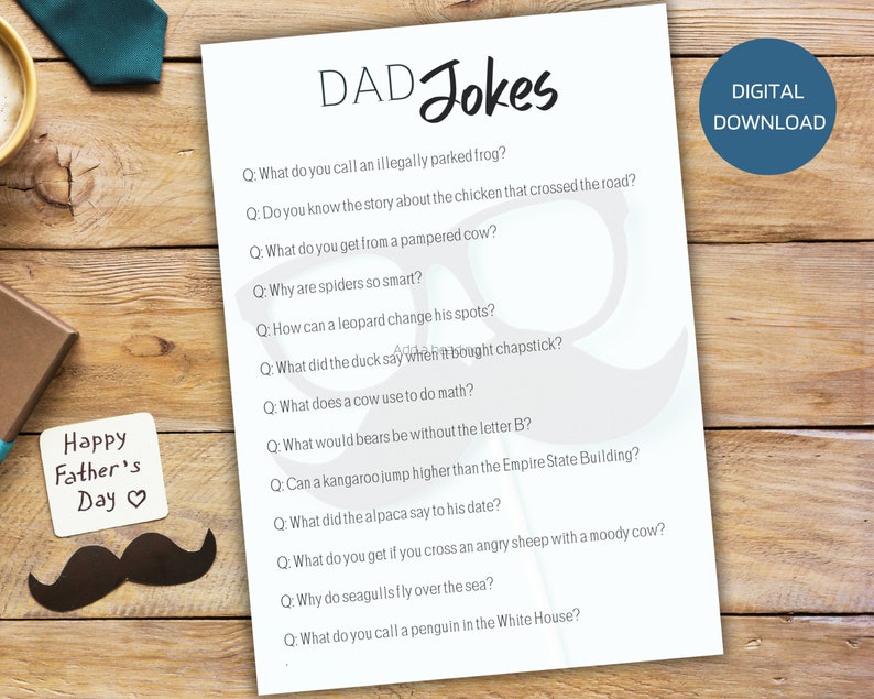 Dad Jokes Game- Digital Download- Father's Day Game, Family Game, Dad ...