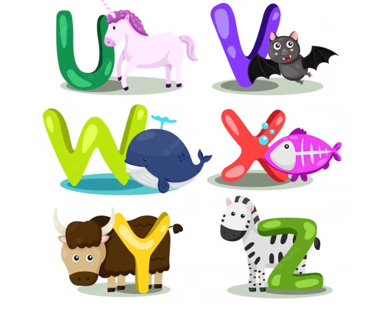 Cute Animal Alphabet Clipart ABC Clipart Instant Digital - Etsy