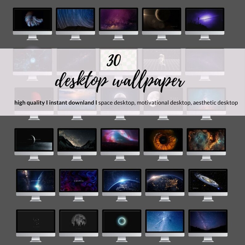 Set of 30 Desktop Wallpapers space Theme Macbook Wallpaper - Etsy