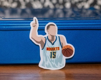 Nikola Jokic Back-to Glossy Sticker 3, Water Resistant Laptop and Phone ...