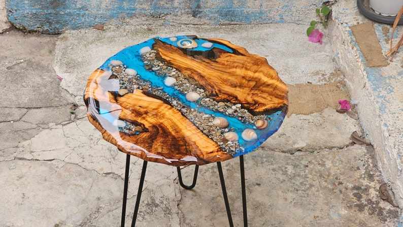 Sea Shells Coffee Table and Serving Board / Round Coffee Table ...