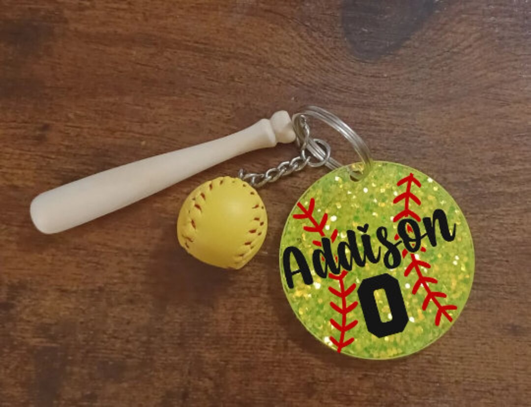 Personalized Acrylic Baseball Bag Name Tag, Baseball Bag ID Tag ...