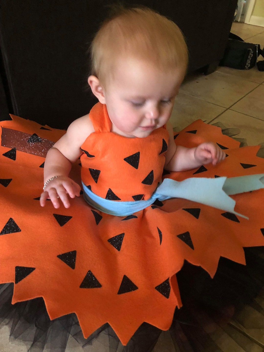 Cave Baby Birthday Outfit, Cave Baby Costume, Orange and Black Caveman ...