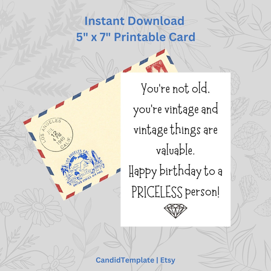 Funny Birthday Card for the Priceless Person in Your Life, Digital ...