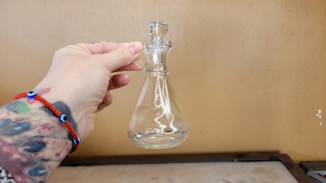 Vintage Crystal Vessel Moon Water Candle Dressing Oil Anointing Oil Jar ...