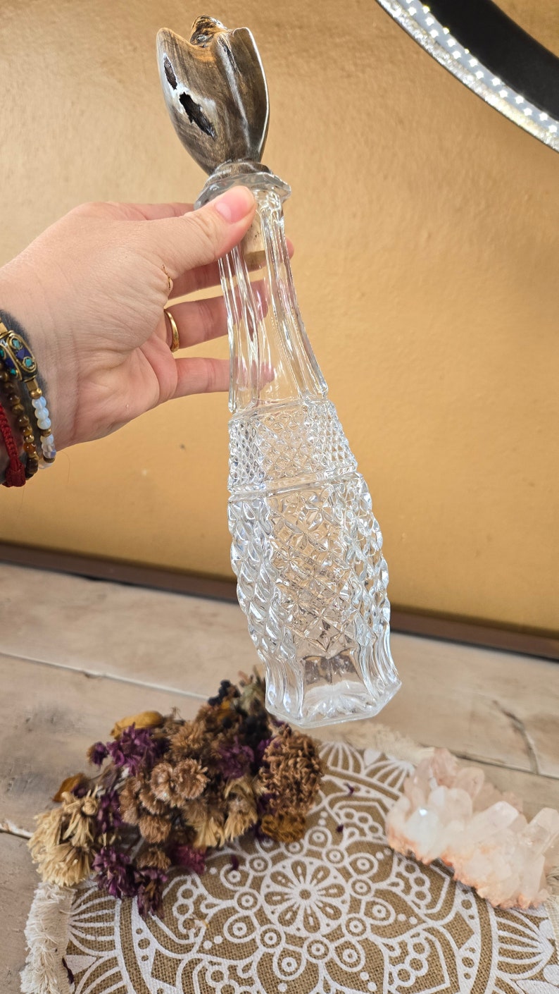 Vintage Glass Altar Decanter Vessel Moon Water Jug Offering Vessel ...