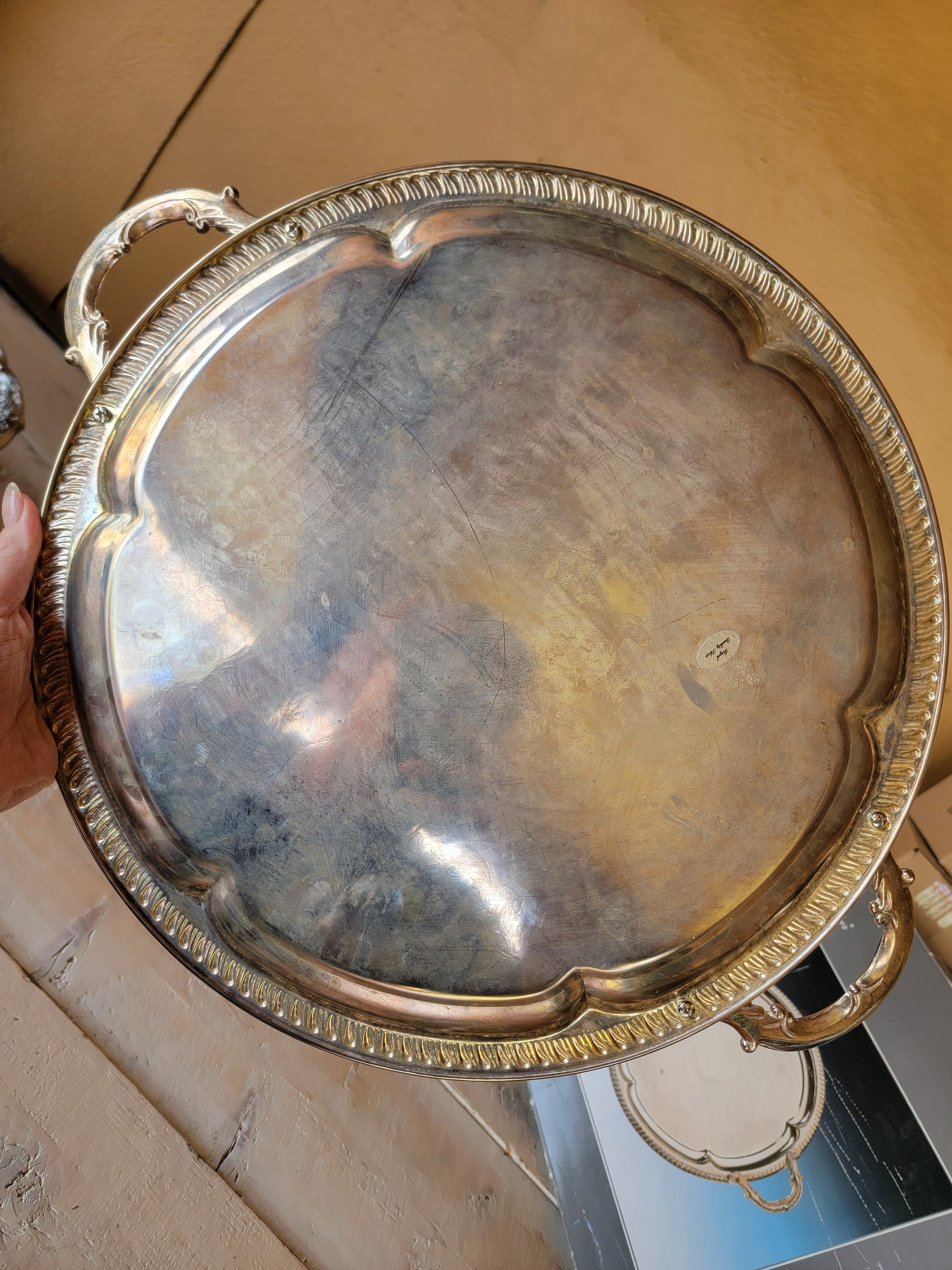 16" Regal Silvers Vintage Altar Tray Ritual Plate Antique Round - Etsy