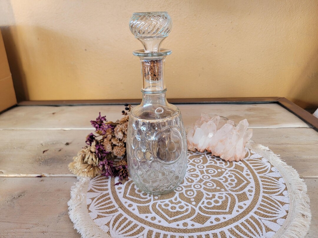 Vintage Crystal Altar Decanter Vessel Moon Water Jug Offering Vessel ...