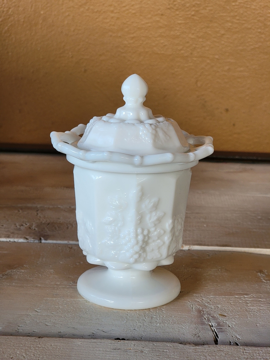 Milk Glass Apothecary Jar Offering Jar Temple Urn - Etsy