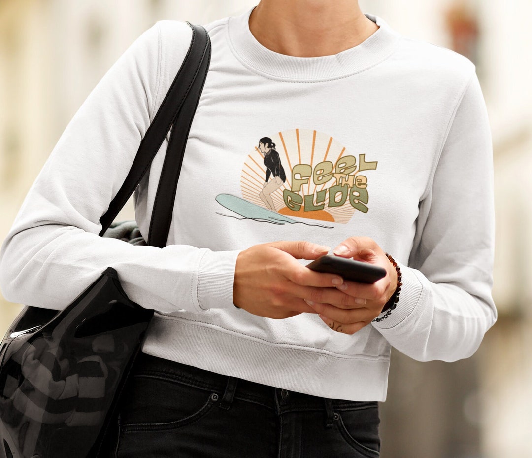 Retro Female Longboarder Surfer Girl Women's Fleece - Etsy