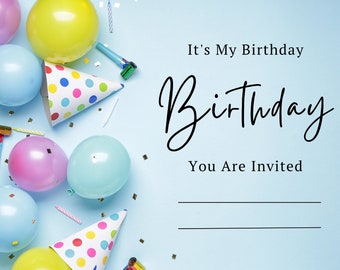 Boy Happy Birthday Card, Blue Birthday Card, Balloon Birthday Card ...