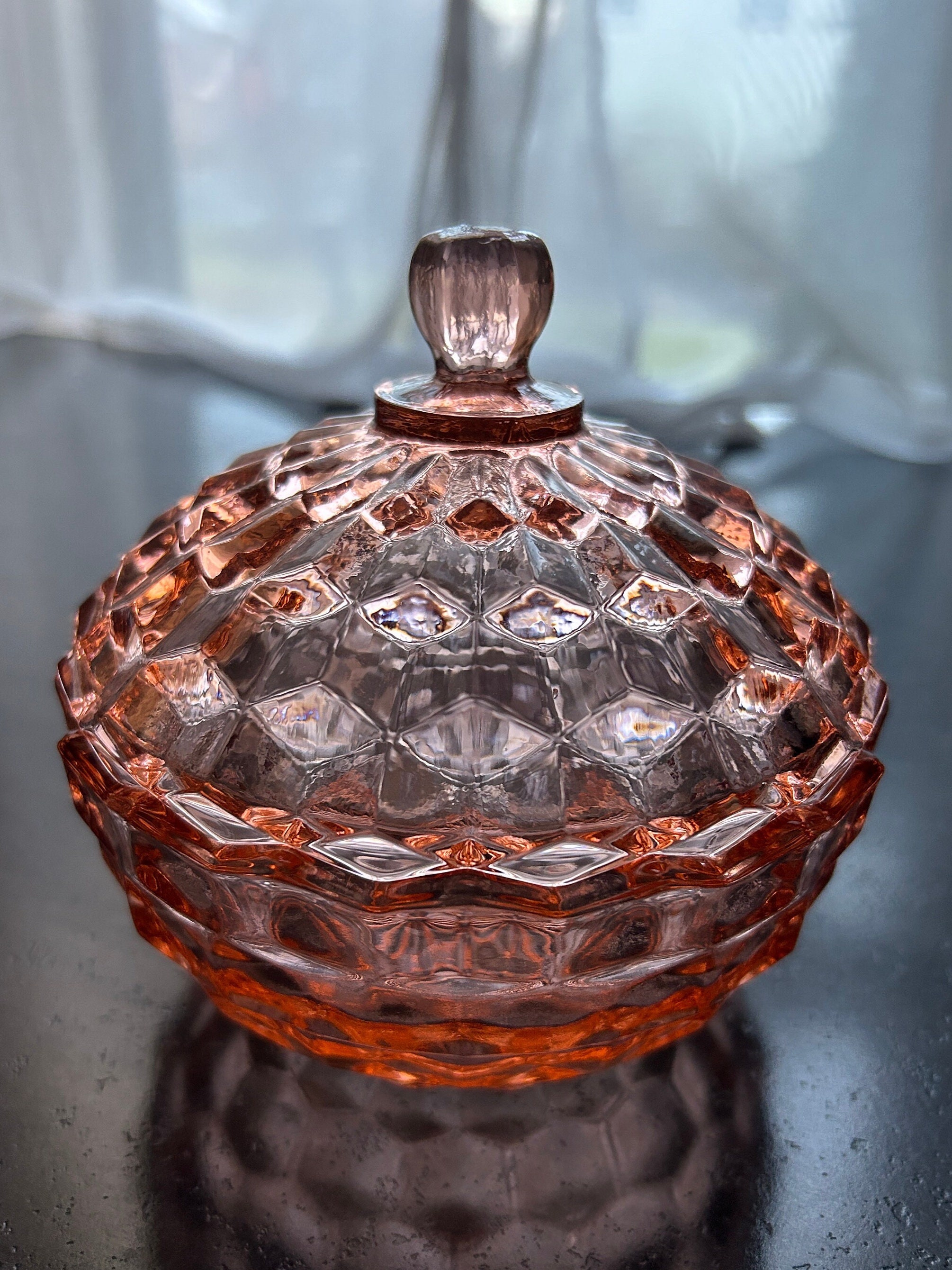 Pink Glass Candy Dish Vintage Pink Glass Vintage Glass Pink - Etsy