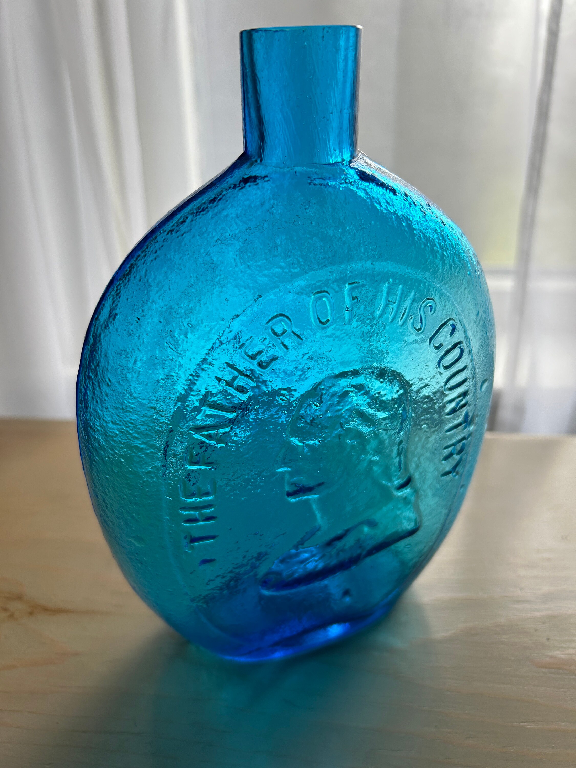 Vintage Blue Glass Flask Style Bottle Vintage Flask Vintage Glass - Etsy