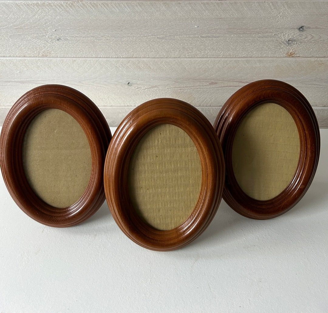 Vintage Intercraft Wooden Oval Frames Trio of Frames Shelf Decor Home ...