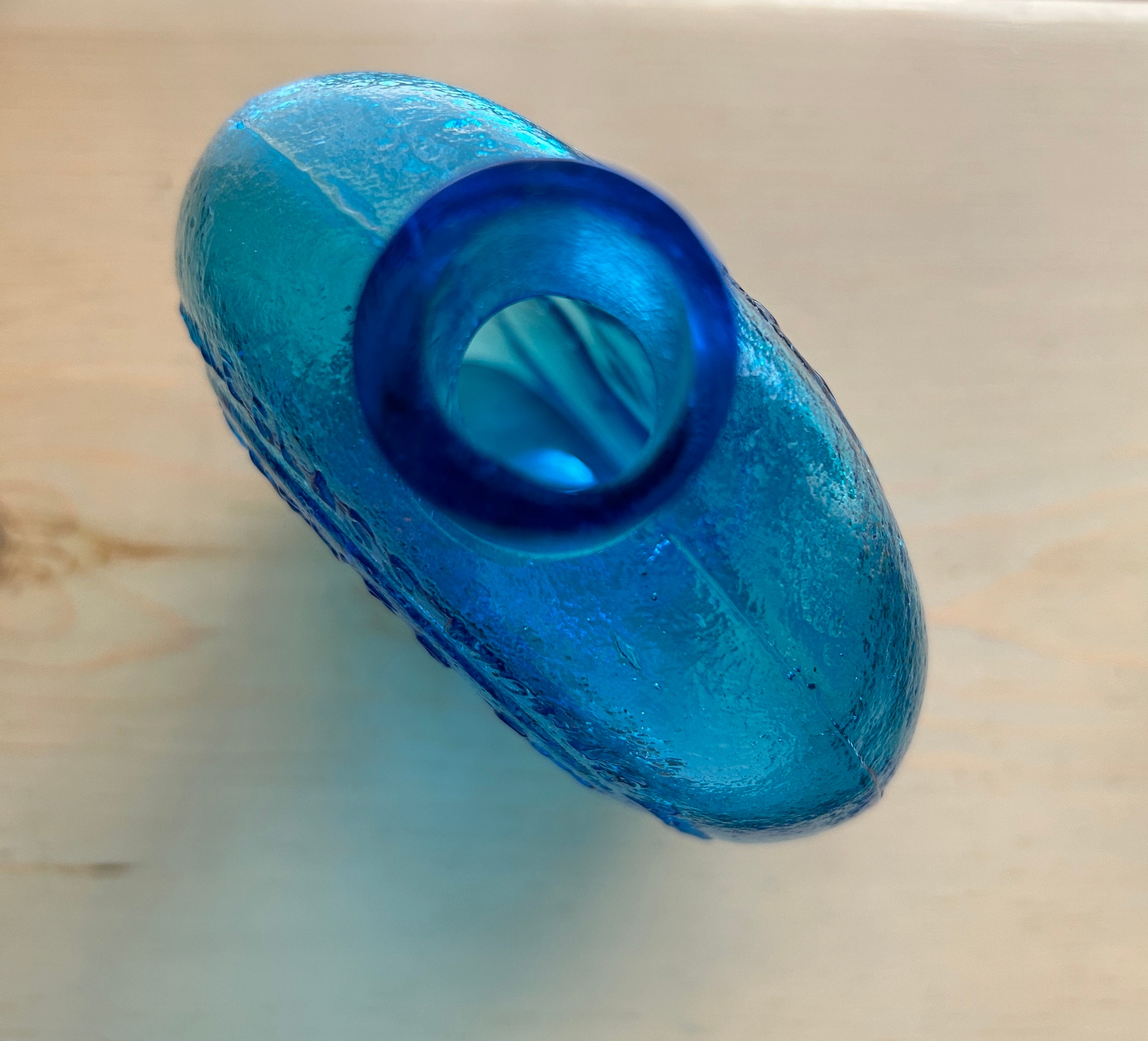 Vintage Blue Glass Flask Style Bottle Vintage Flask Vintage Glass - Etsy