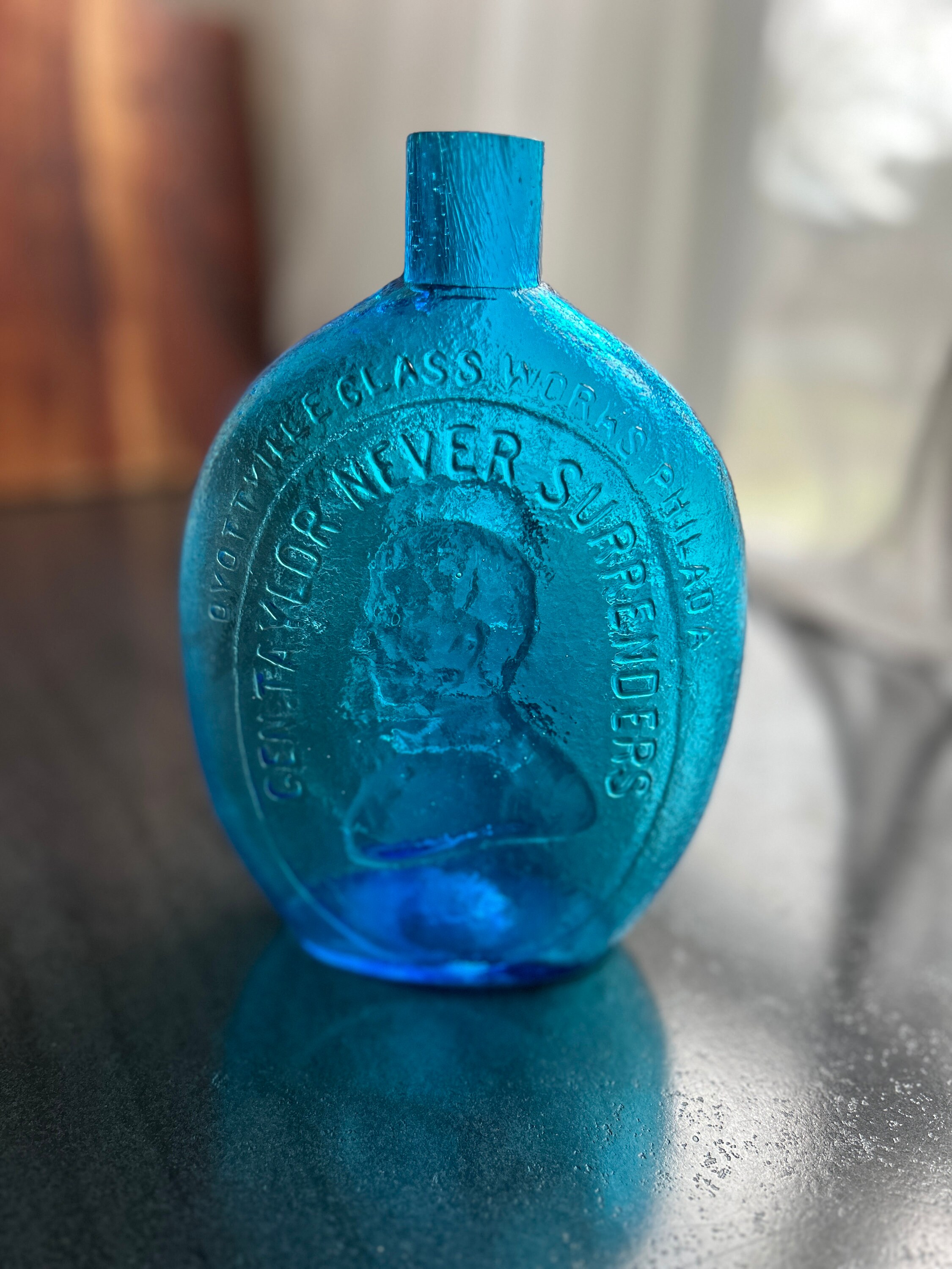 Vintage Blue Glass Flask Style Bottle Vintage Flask Vintage Glass - Etsy