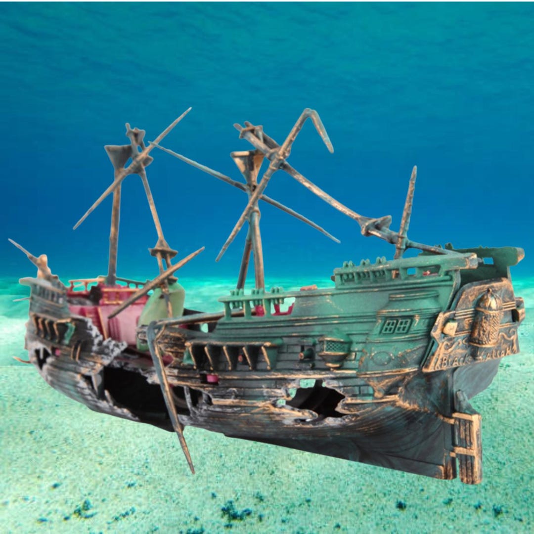 Ship Shipwreck Cave House Decoration Fish Tank Decor, Aquarium Rocks ...