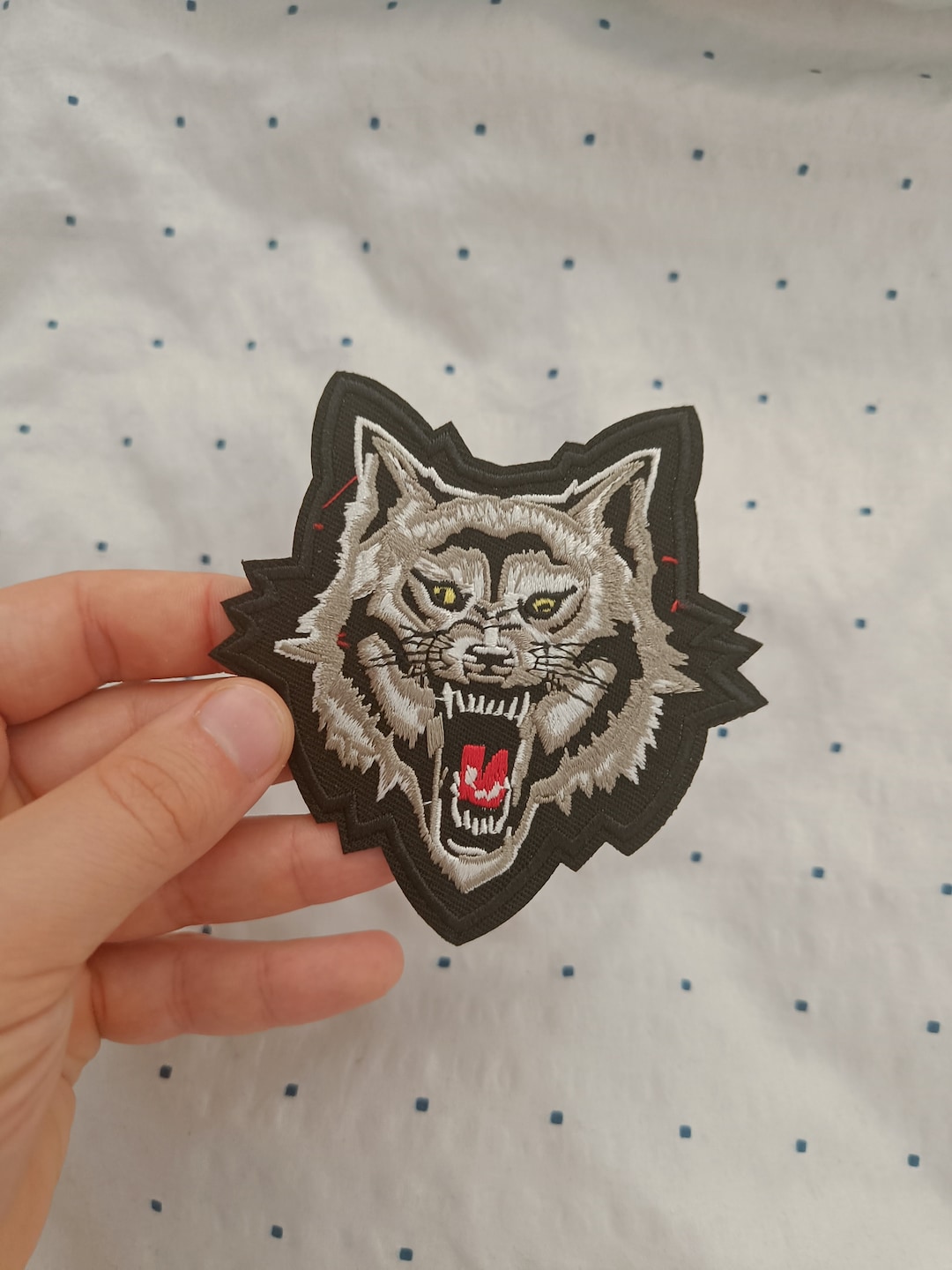 Wolf Patch Wolf Head Sewing Patch Embroidered Wildlife Applique for ...