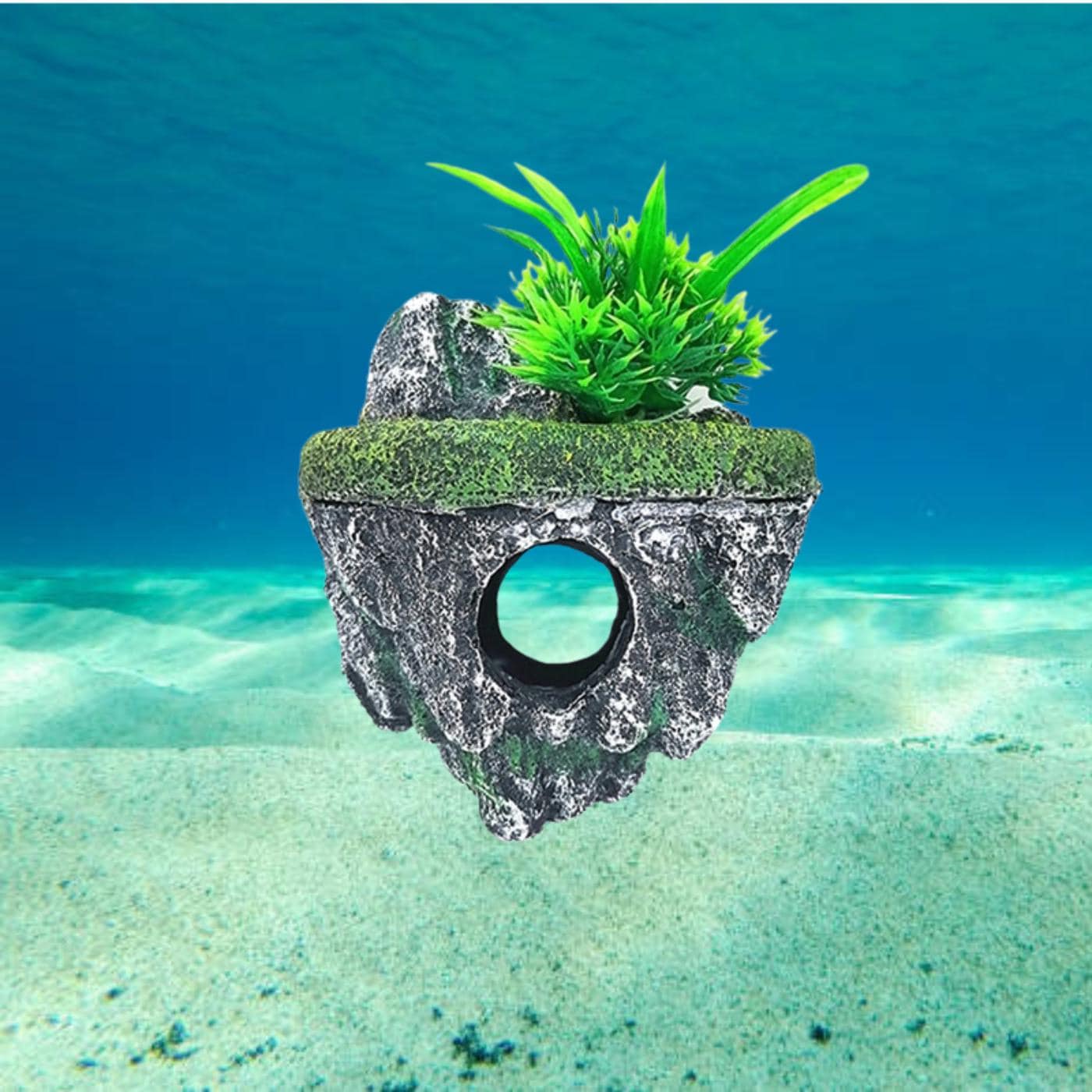 Suspended Stone Floating Fish Tank Landscaping Decoration, Aquarium ...