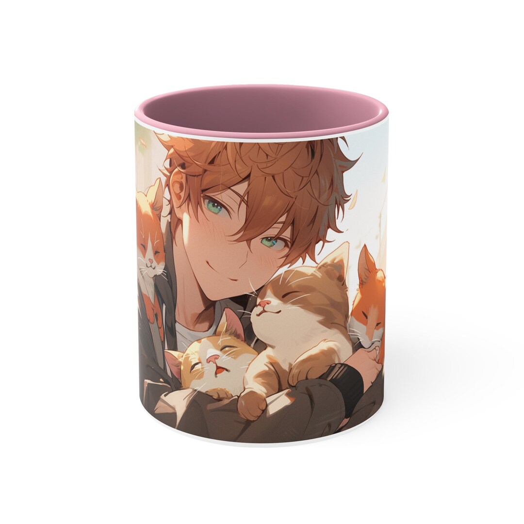Cat Dad Mug Ai Generated Design Anime Dad With Anime Cats - Etsy