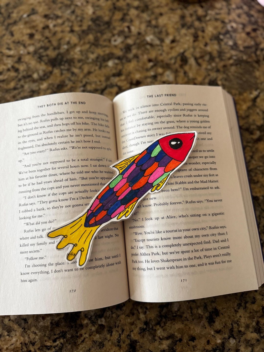 Rainbow Fish Bookmark- Handrawn and Laminated- Gift for Readers - Etsy