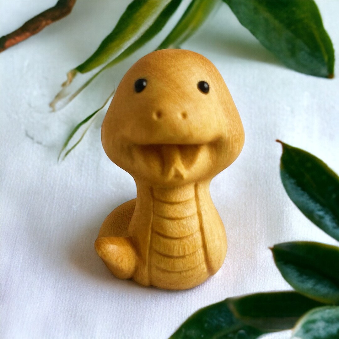 Year of the Snake Home Decor | 2025 Wood Lunar Zodiacs Figurine ...