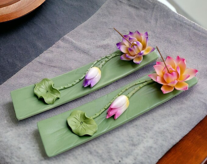 Ceramic Flower Incense Burner for Indian Home Decor | Unique Hand ...