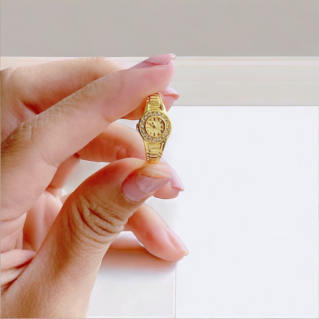 Gold Watch Ring | Sherlock Holmes Style Jewelry for Valentine's Day Gift Unique Adjustable Ring ...