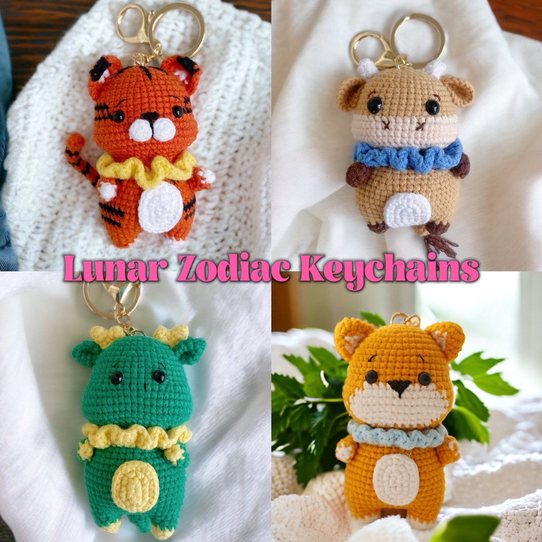 Lunar New Year Keychains Crochet Chinese New Year Gift Knitted Year of ...