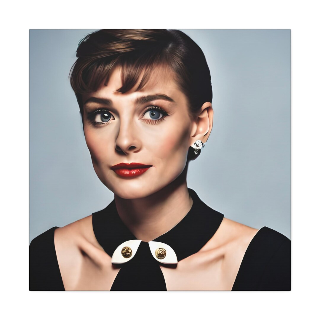 AI Generated Canvas Portrait: Iconic Audrey Hepburn Timeless Artwork ...