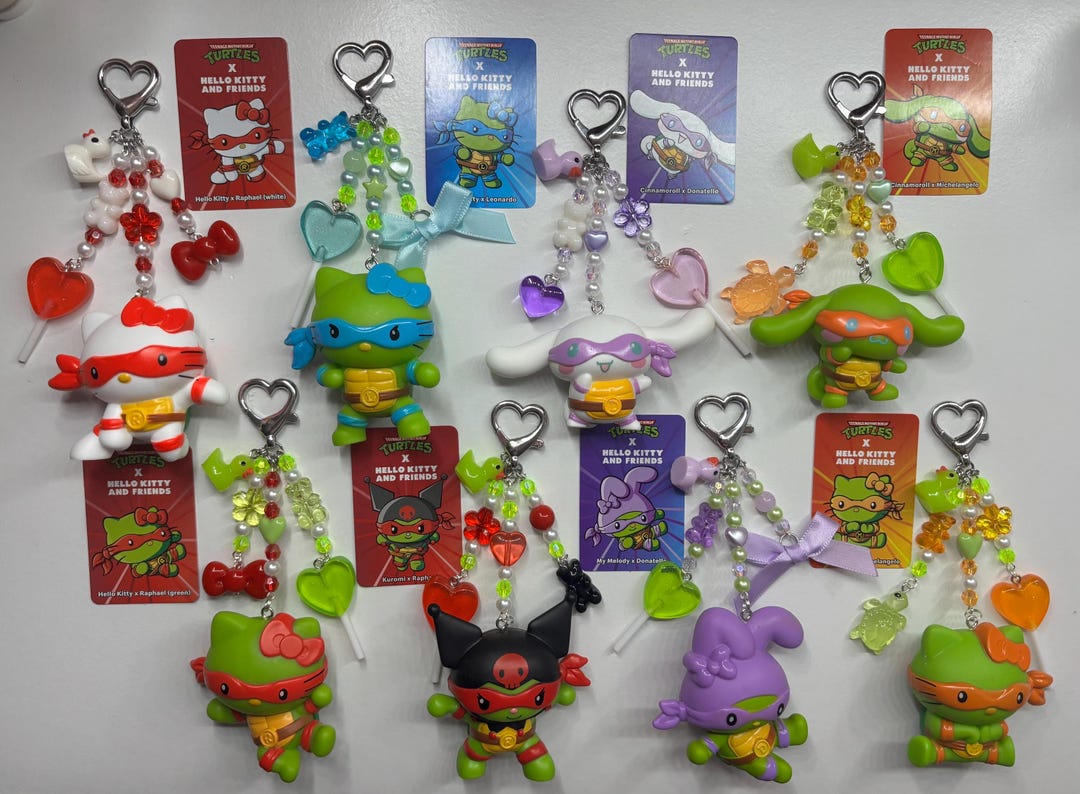 Handmade Hello Kitty X Ninja Turtle Mcd’s Keychains - Etsy