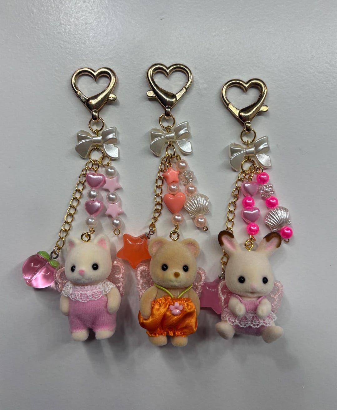 Handmade Calico Critter Keychain With Wings - Etsy