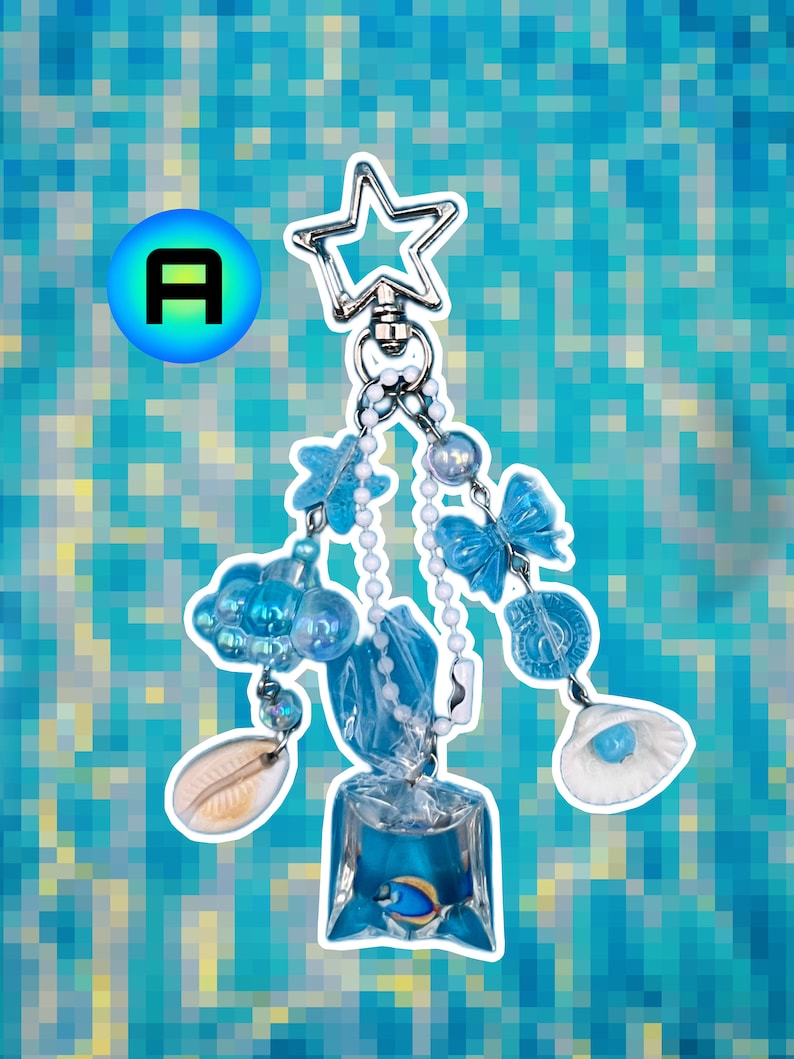 KAWAII Y2K Mini Fake FISH in a Bag KEYCHAINS 4 Styles to Choose From ...