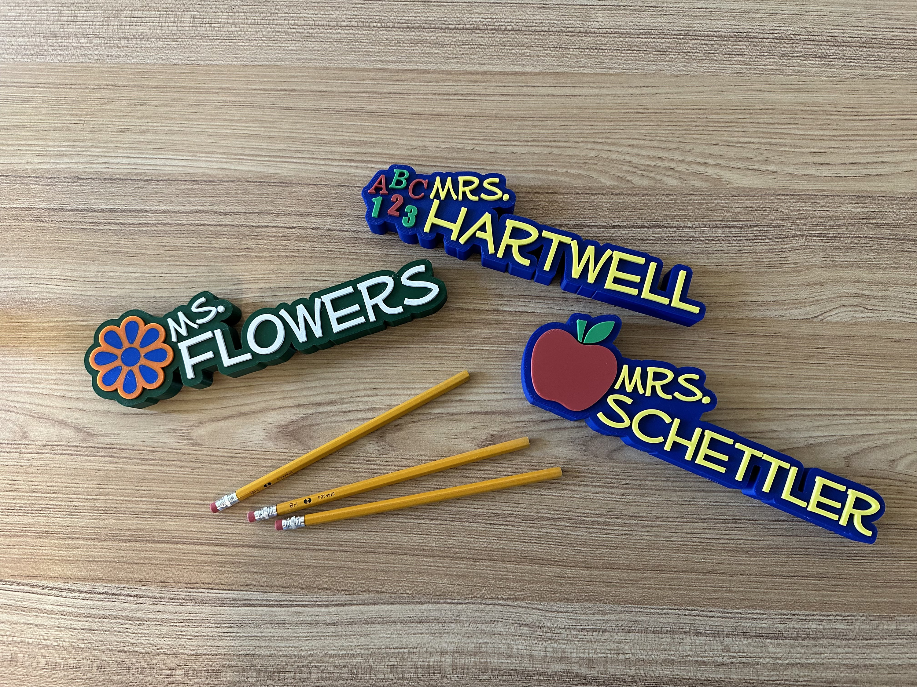 Personalized ABC 123 Teacher Name Plate for Desk Classroom or Office ...