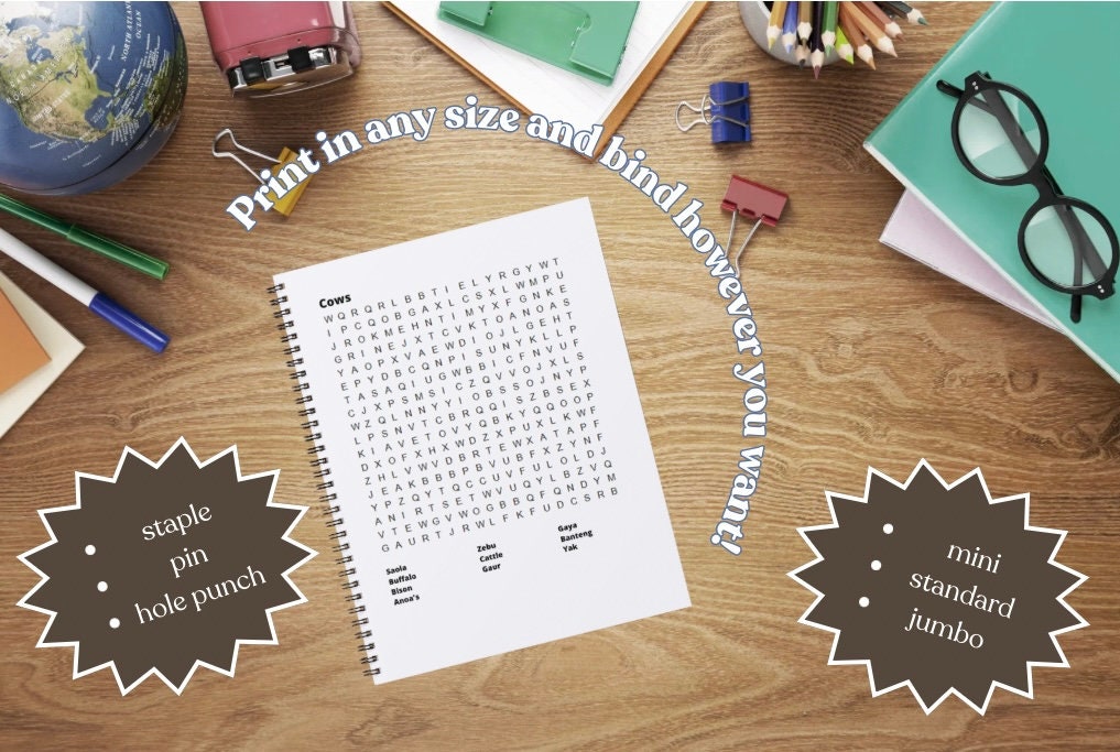 Printable Animal Word Search: Mammals Over 120 Large Print Puzzles With ...