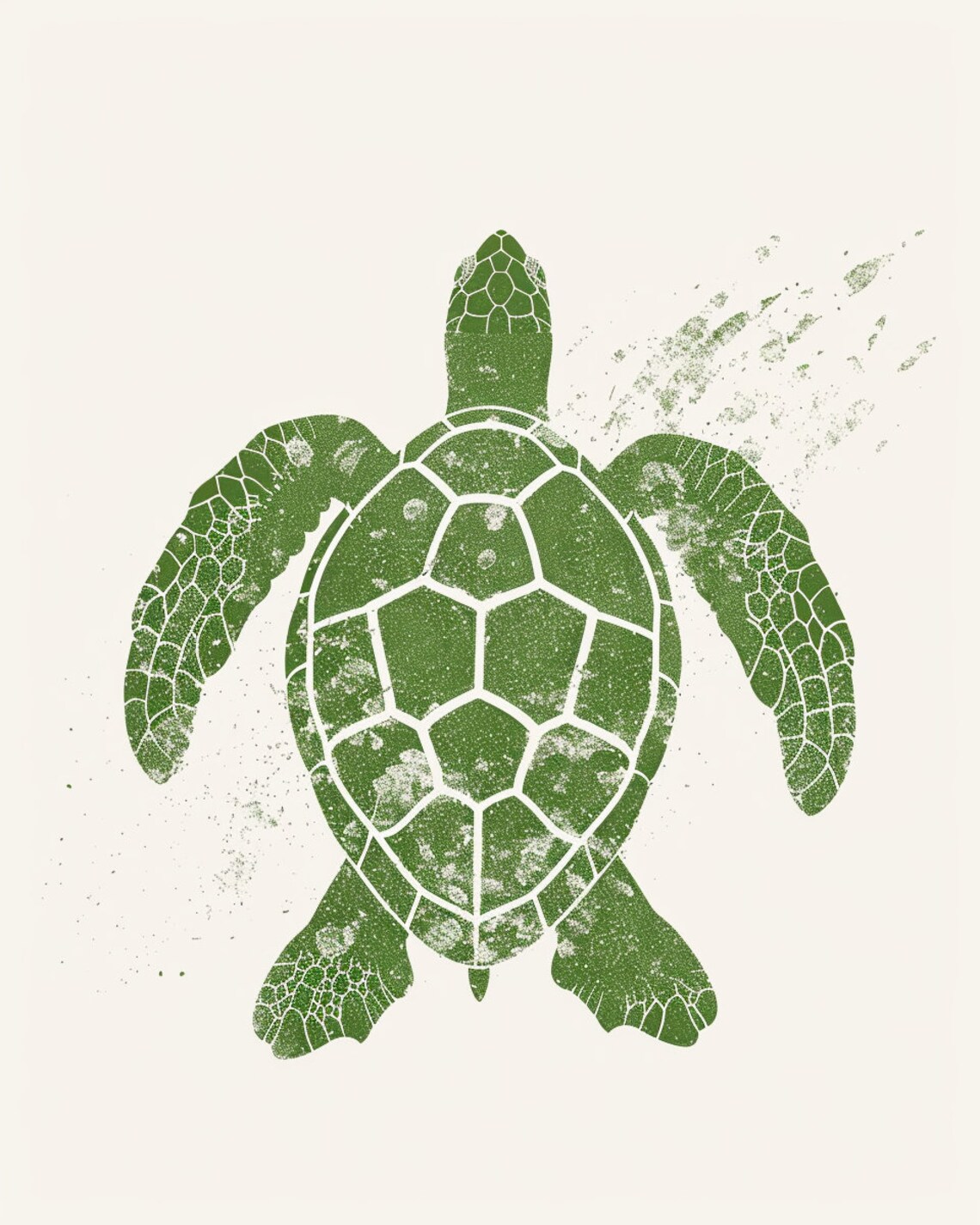 Adorable Baby Turtle Painting: Digital Art, Whimsical Sea Turtle ...