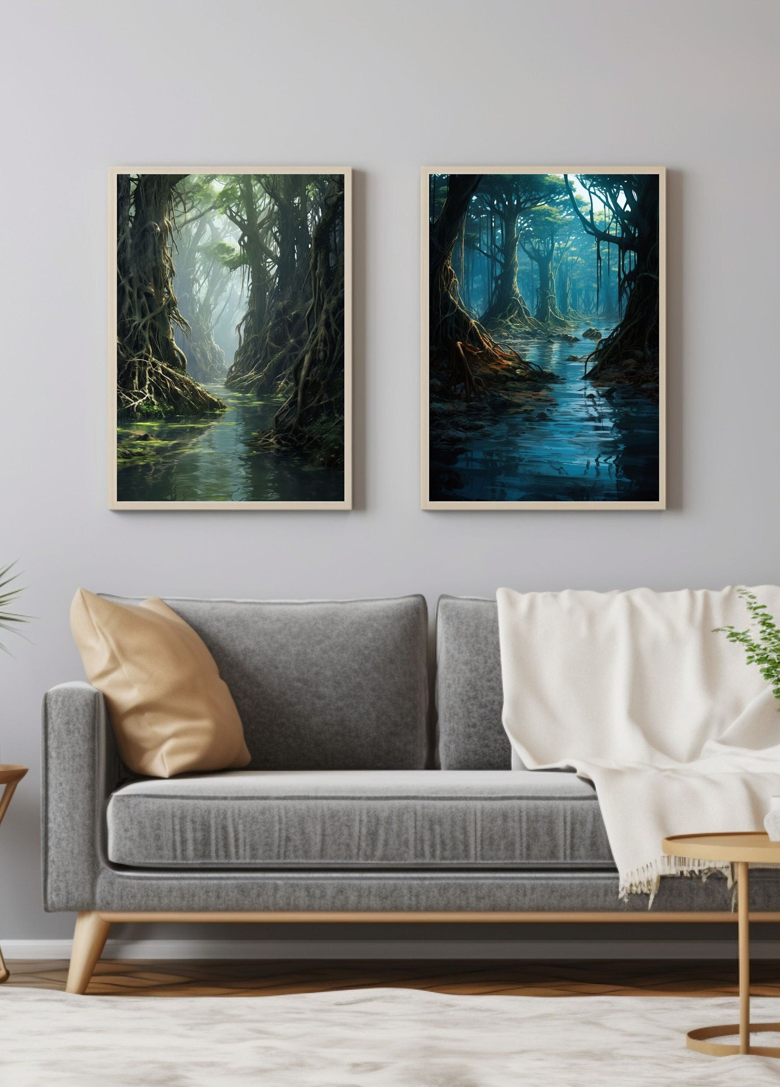 Mangrove Forest Everglades Set of 4 Art Prints Nature Aquatic Wall Art ...