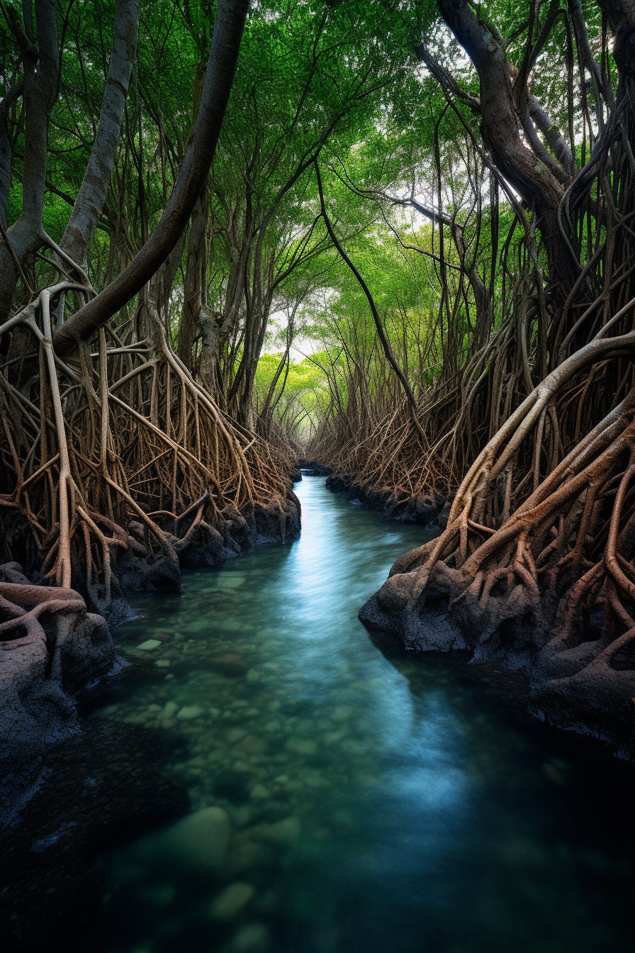 Mangrove Forest Everglades Set of 4 Art Prints Nature Aquatic Wall Art ...