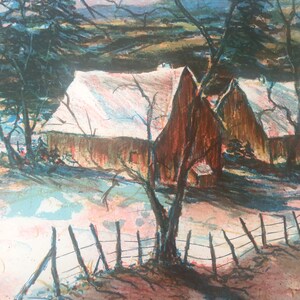 Lithograph “old Barn” Hand Signed & Numbered 366/375 Embossed Initials ...