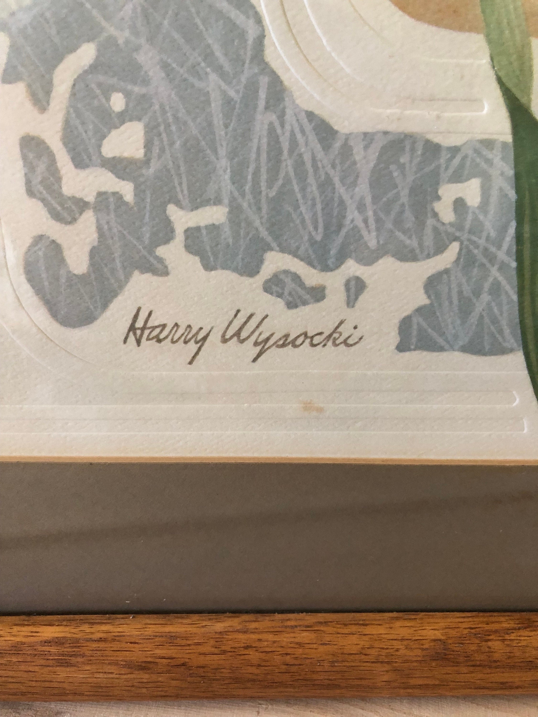 Art RARE Vintage Signed Harry Wysocki iris Embossed - Etsy