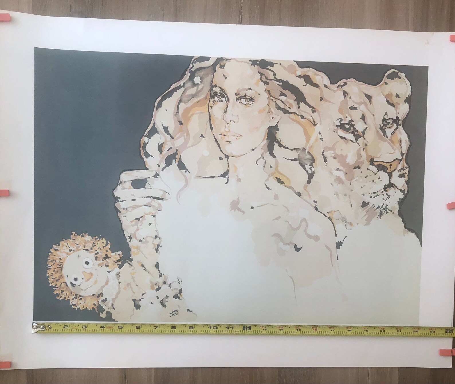 Lithograph mixed Doubles by Isabel Diaz Marcial, Unsigned and Unframed ...
