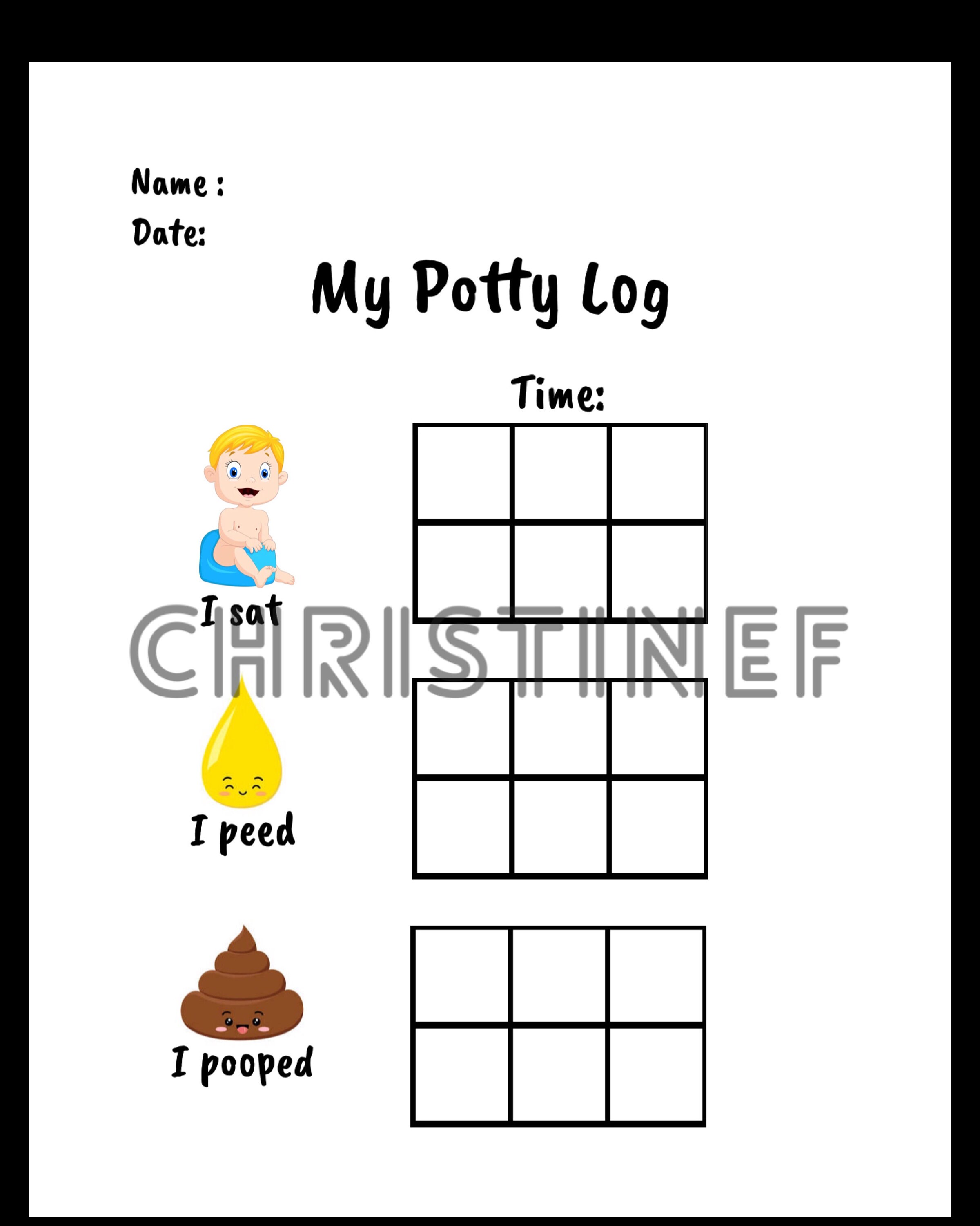 Potty Training Log - Etsy