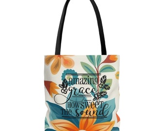 Tote Bag AOP Floral Design - Etsy